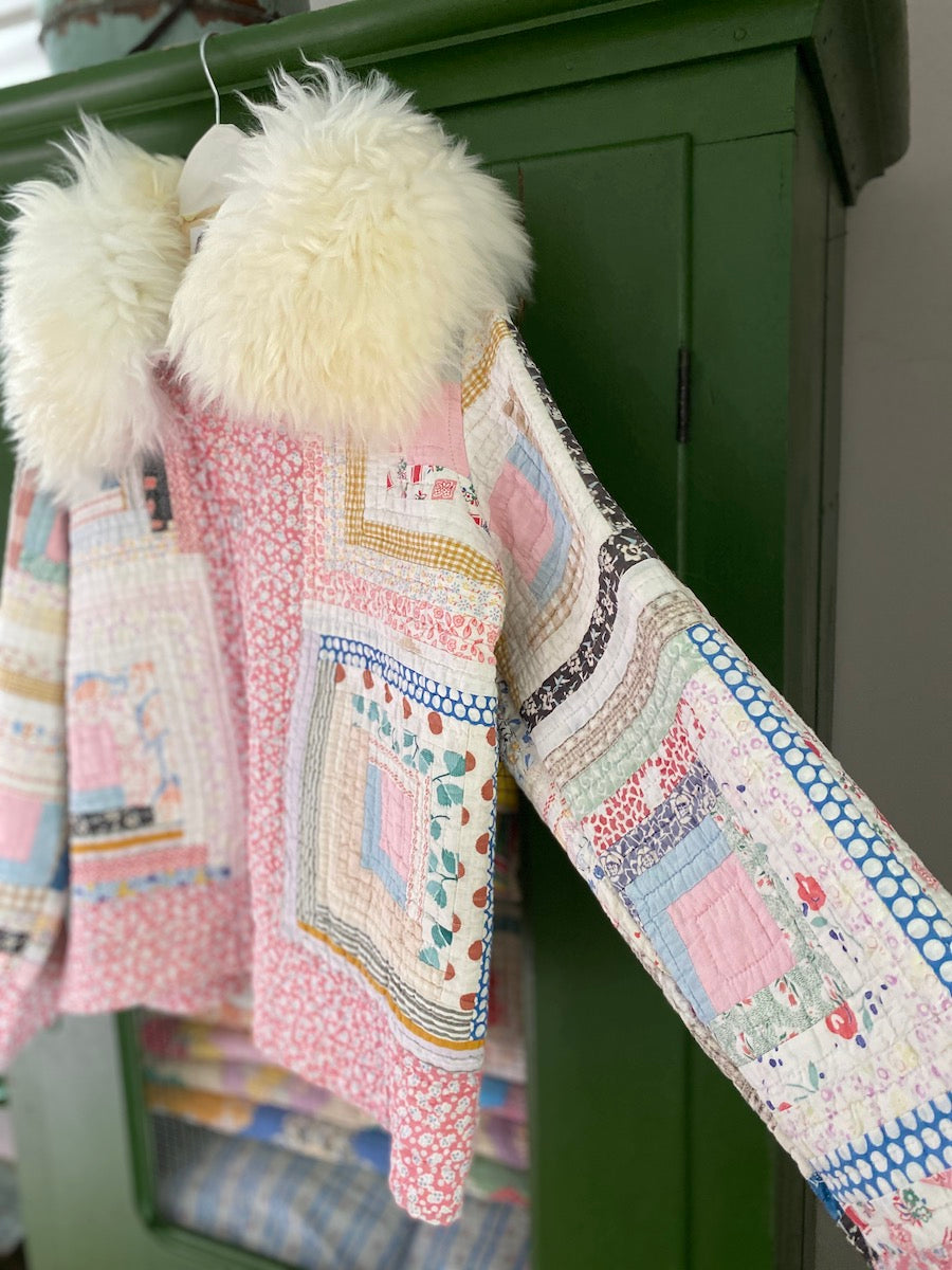 Log Cabin Cropped Jacket with Removable Collar – Mabel and Snow